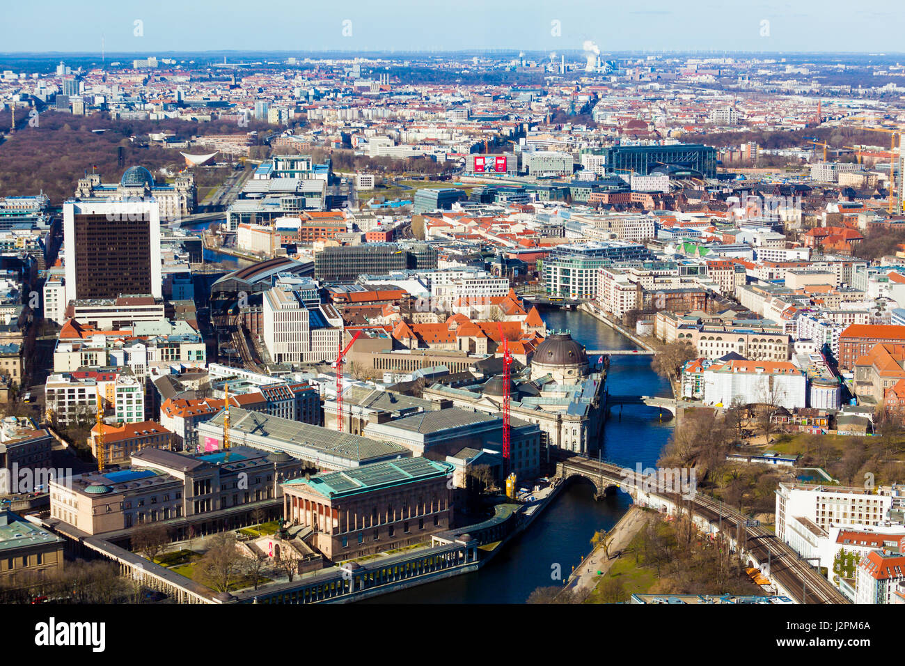 Aerial view of Berlin. Panorama of Berlin. Berlin bird's-eye view Stock ...