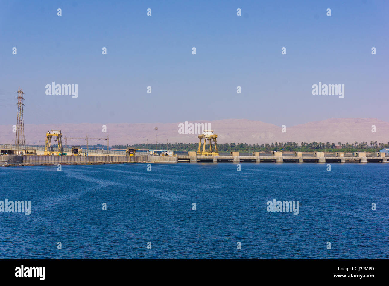 Sluice gate on the Nile river, Egypt. watergate near Esna Stock Photo ...