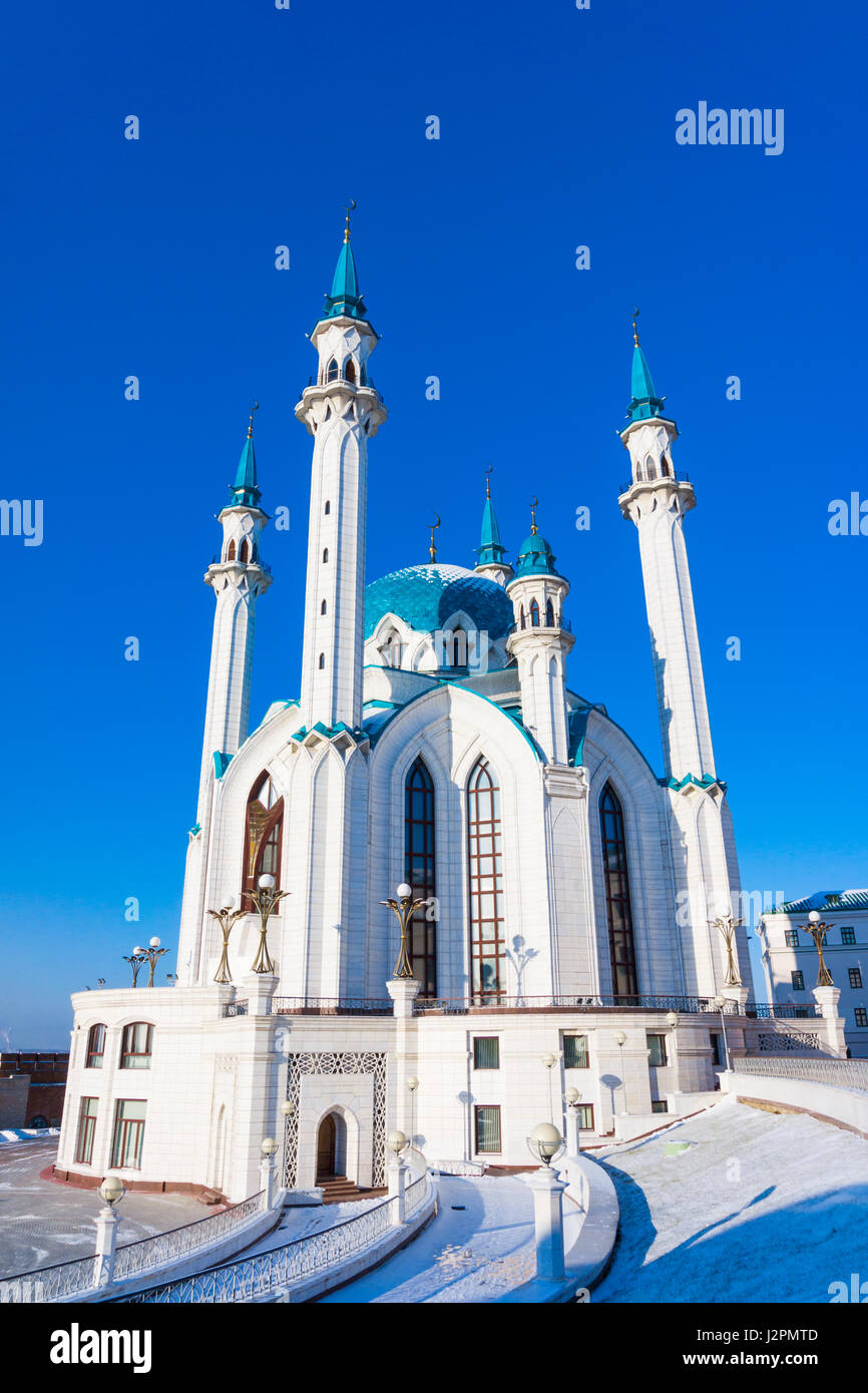 Kul Sharif Mosque in Kazan Kremlin. Main Jama Masjid in Kazan and Republic of Tatarstan. One of ...