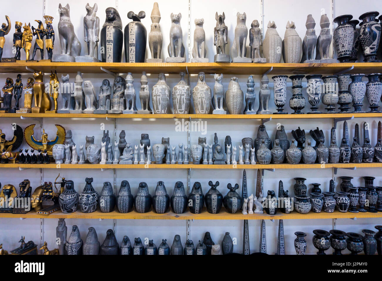 LUXOR, EGYPT - OCTOBER 09 2015.Souvenir store in Luxor, Egypt.Alabaster ...