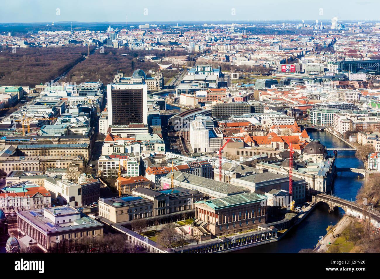 Aerial view of Berlin. Panorama of Berlin. Berlin bird's-eye view Stock ...