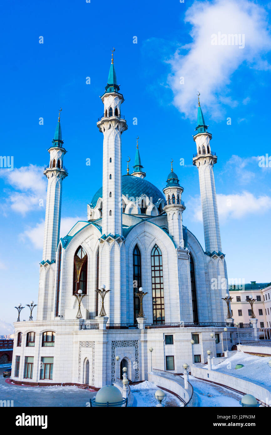 Kul Sharif Mosque in Kazan Kremlin. Main Jama Masjid in Kazan and Republic of Tatarstan. One of ...