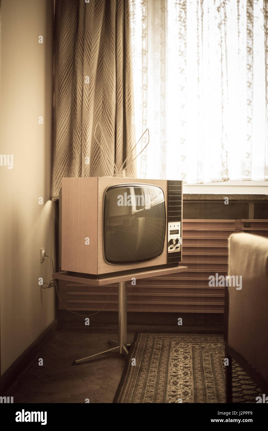 50s interior design. tv Stock Photo - Alamy