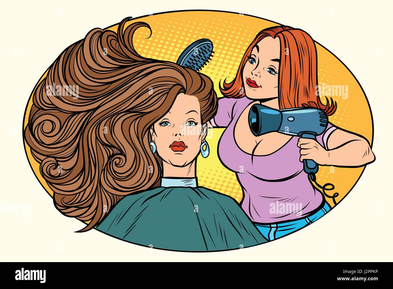 Women drying their hair Stock Vector Images - Alamy
