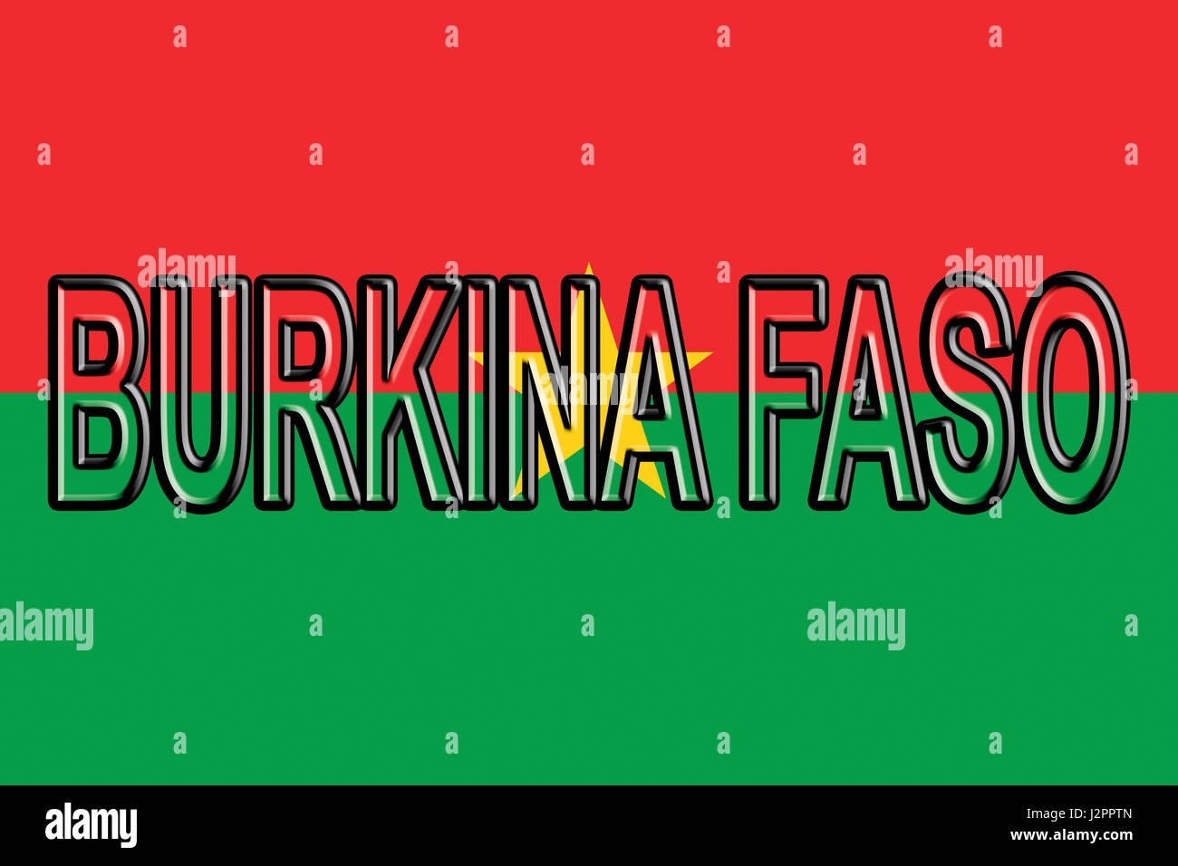 Illustration of the flag of Burkina Faso with the country written on ...