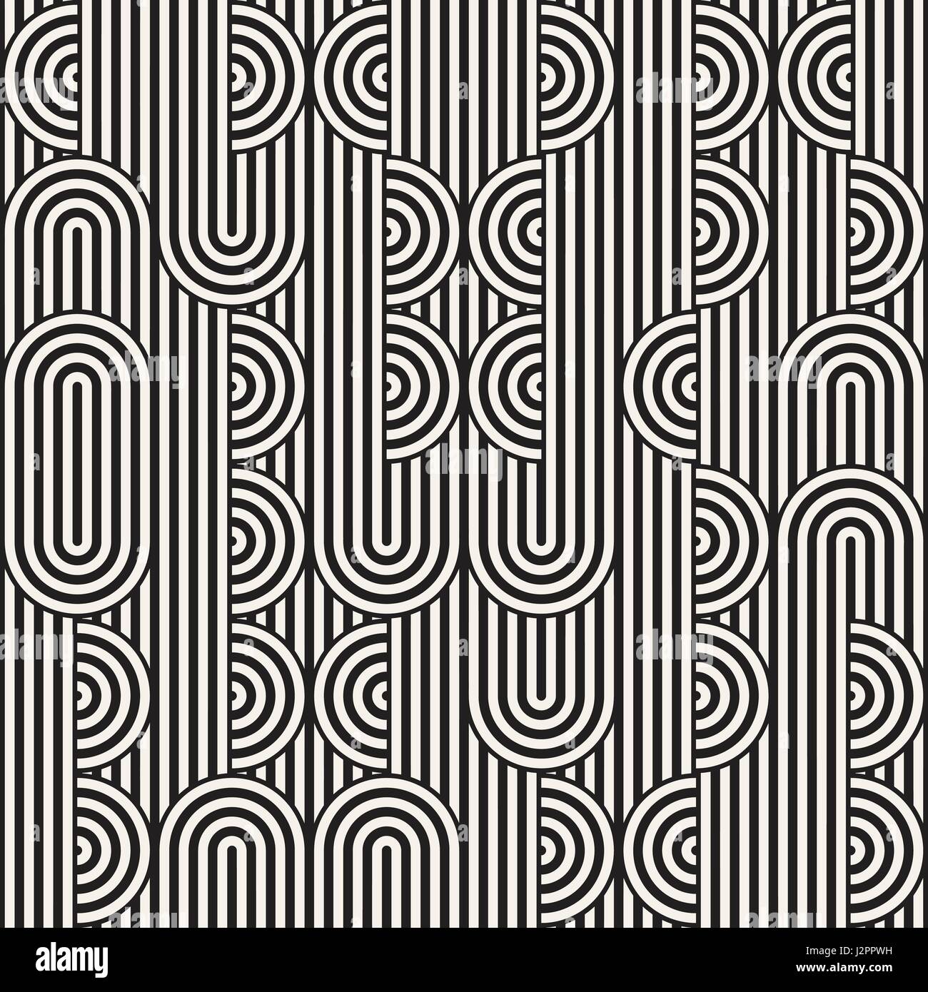 Seamless monochrome waving pattern. Abstract retro stripy background ...