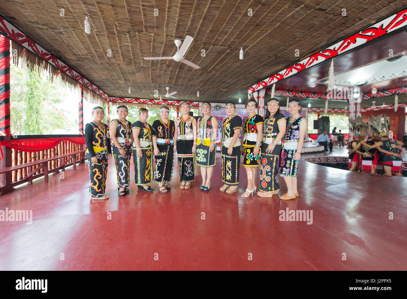 :Murut lady in traditional costume decorated with colorful beads during ...