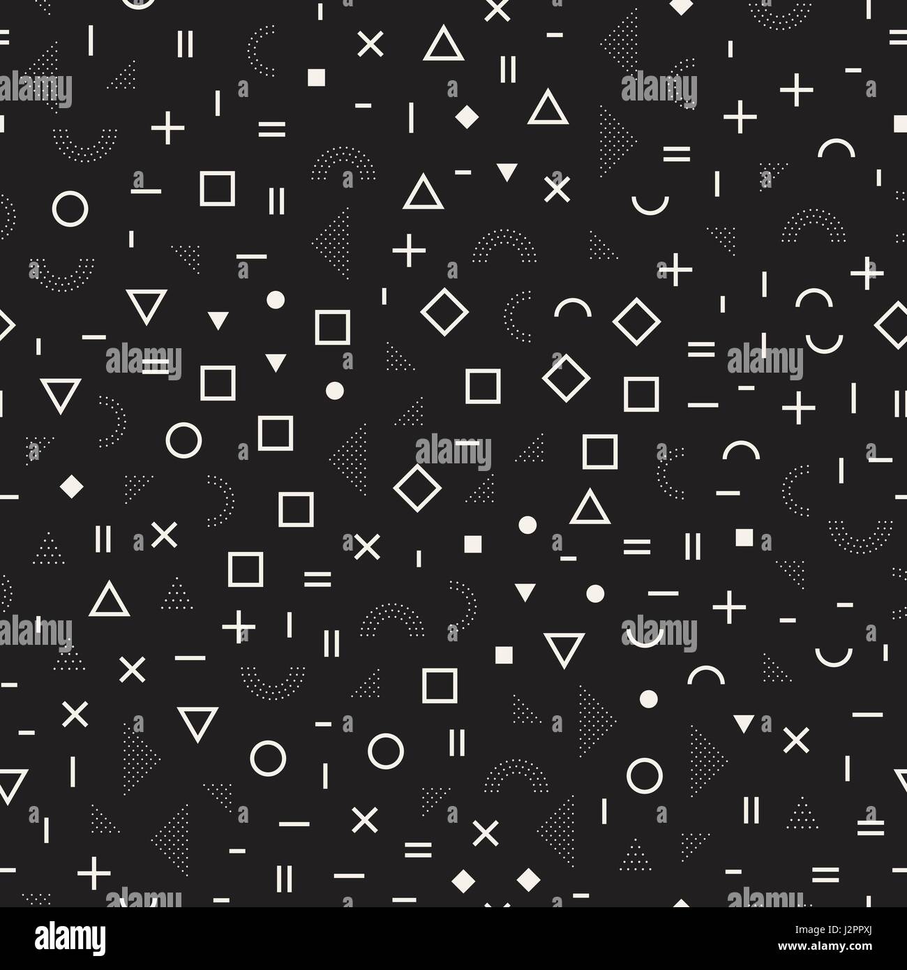 Scattered Geometric Simple Shapes. Inspired by Memphis Style. Abstract ...