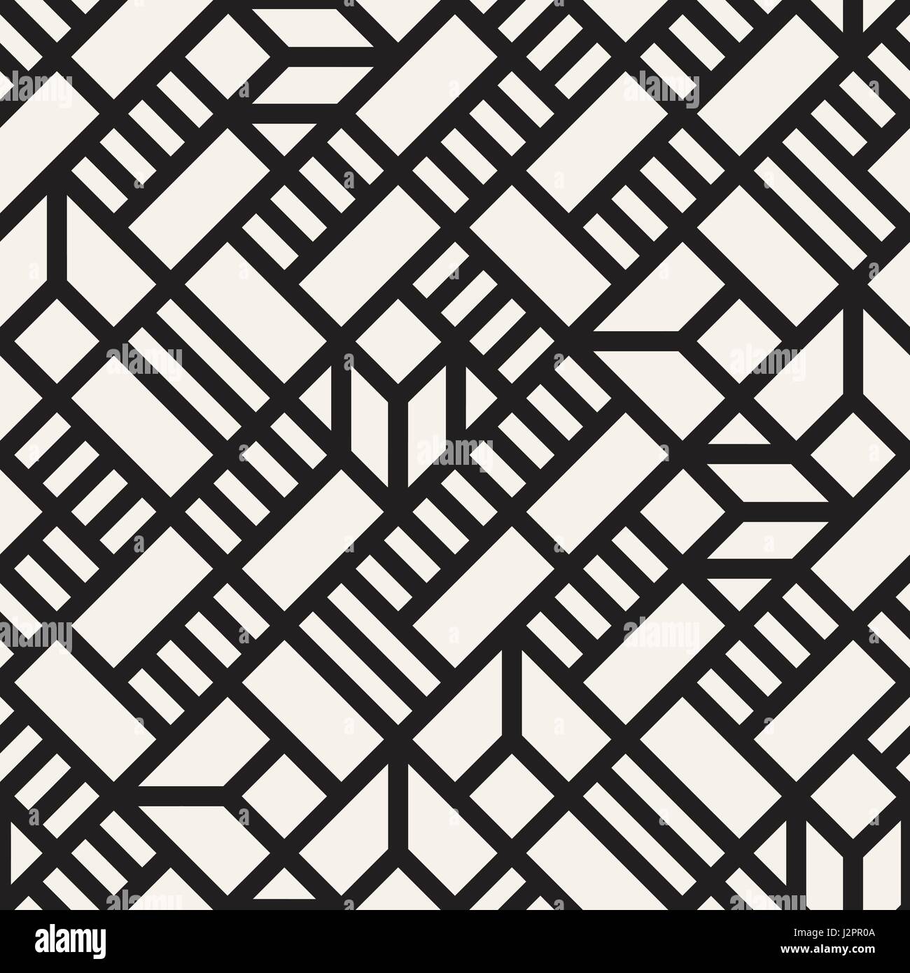 Vector seamless pattern. Mesh repeating texture. Linear grid with chaotic shapes. Stylish ...