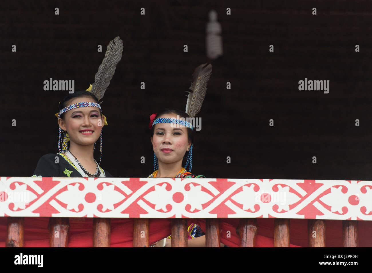 :Murut lady in traditional costume decorated with colorful beads during ...
