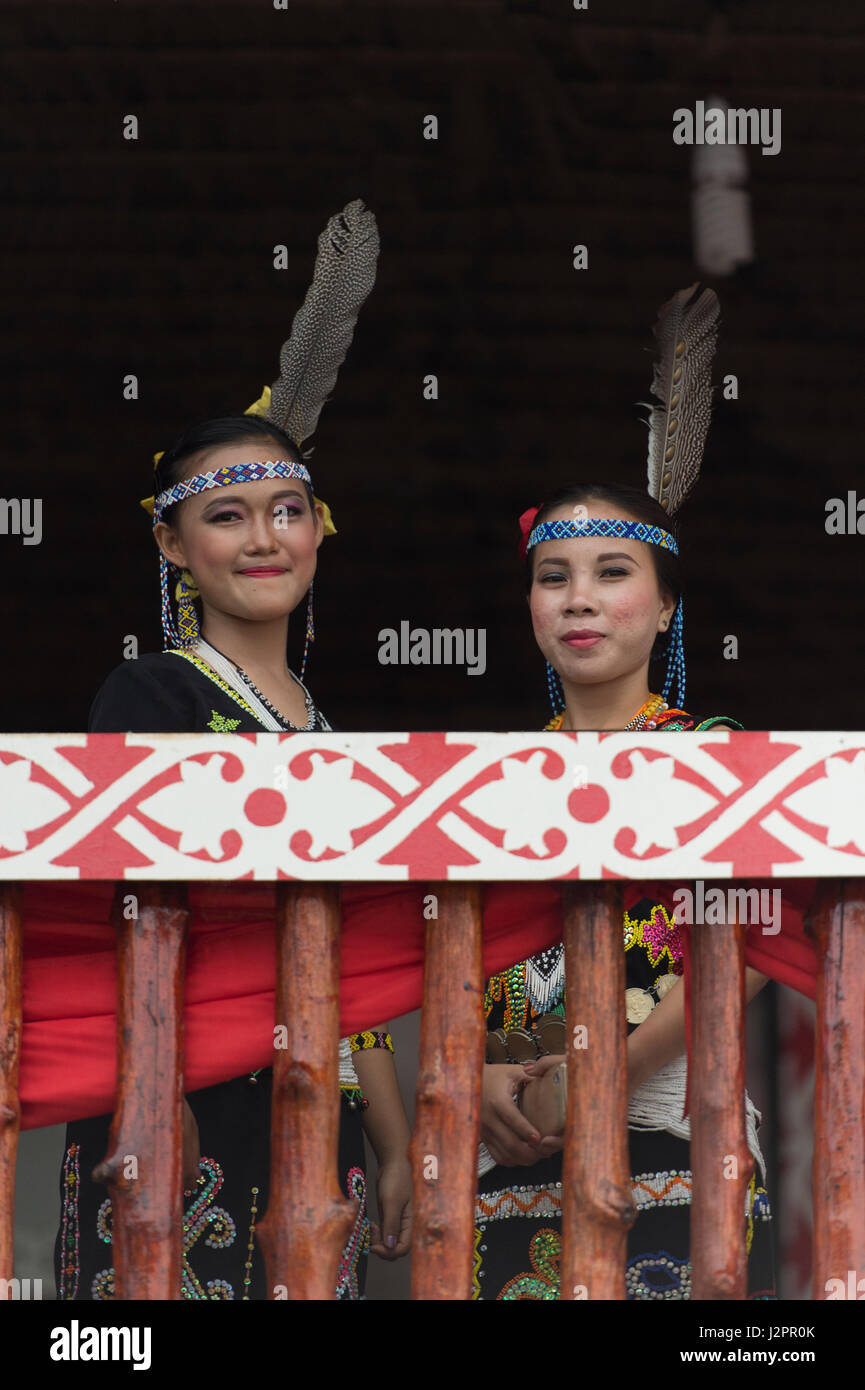 :Murut lady in traditional costume decorated with colorful beads during ...