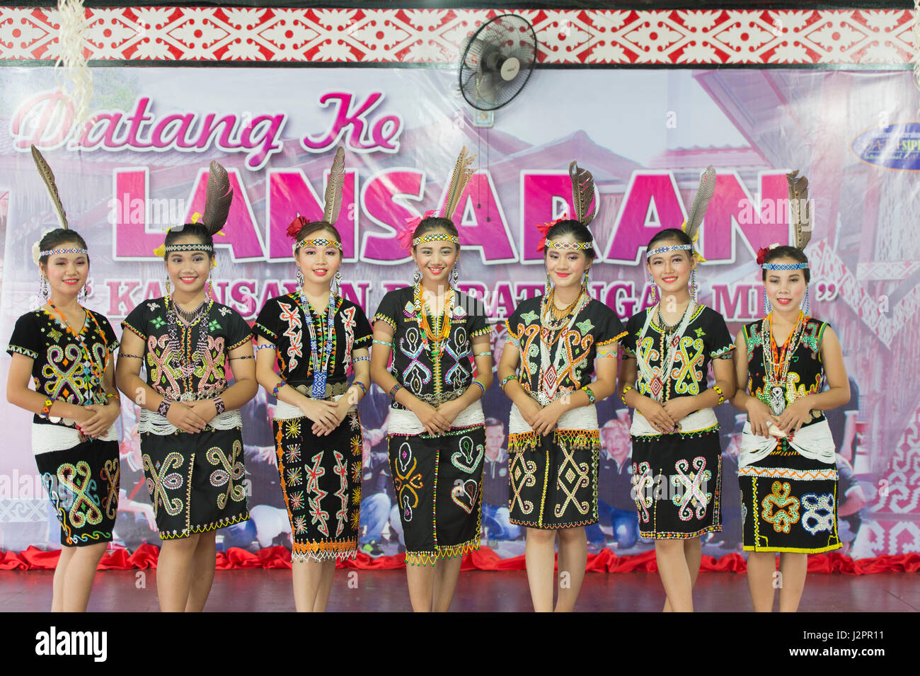 :Murut lady in traditional costume decorated with colorful beads during ...