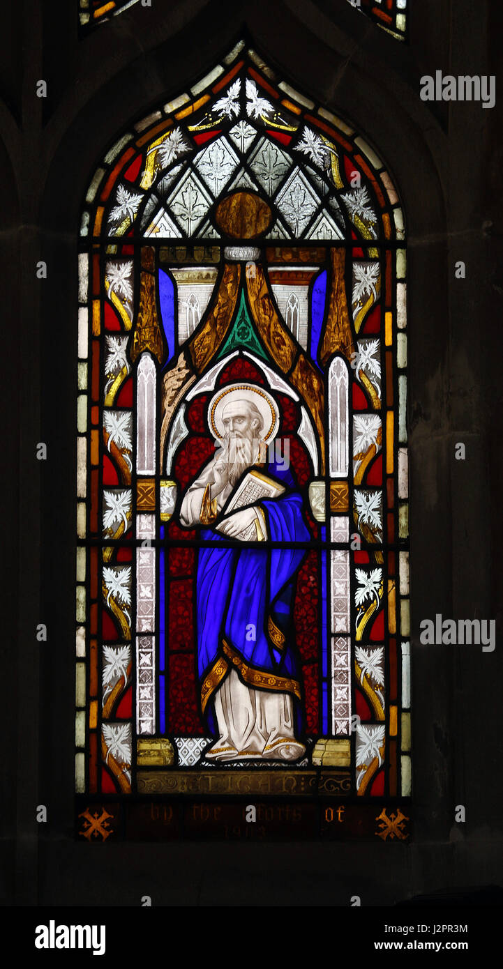 Stained Glass Window depicting Elijah in St Alkmund's Church ...