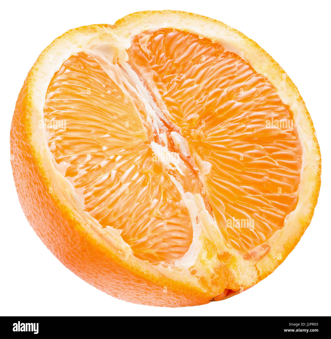 half of orange isolated on a white background Stock Photo - Alamy