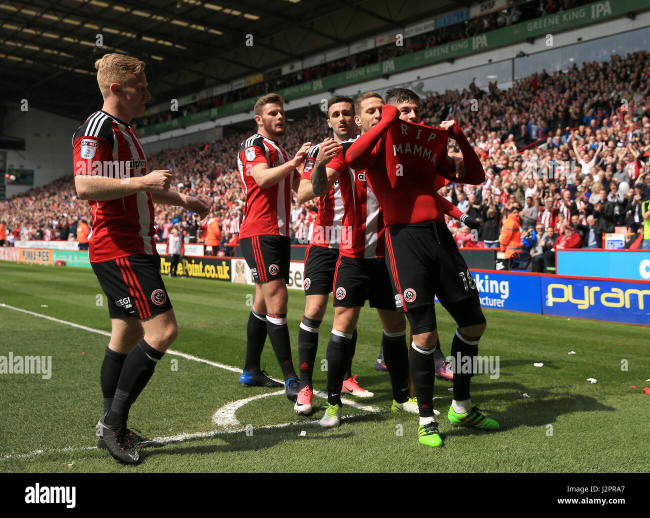 Sheffield United's Kieron Freeman celebrates scoring his side's first ...