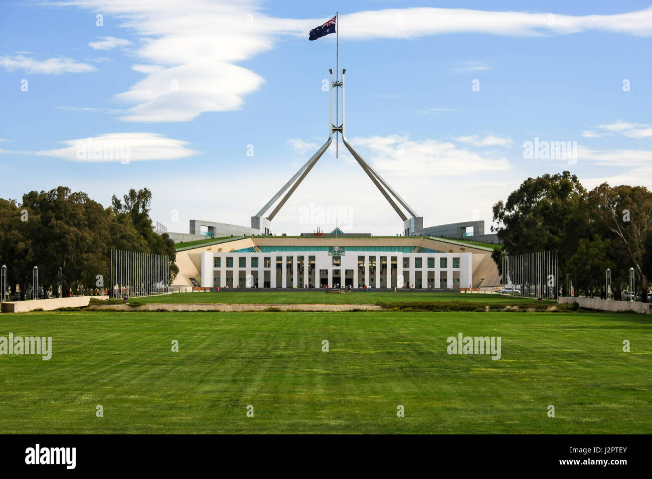 New Parliament House, Canberra, Australia, where politicians meet to sit and debate Stock Photo ...