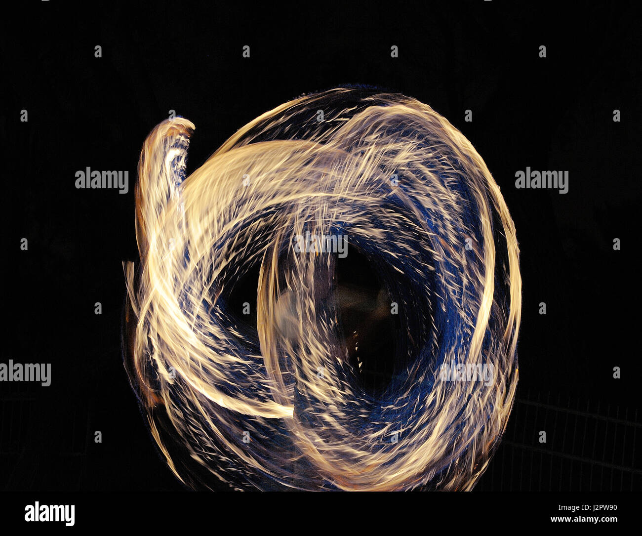 fire tracks on a long exposure during the fire show Stock Photo - Alamy
