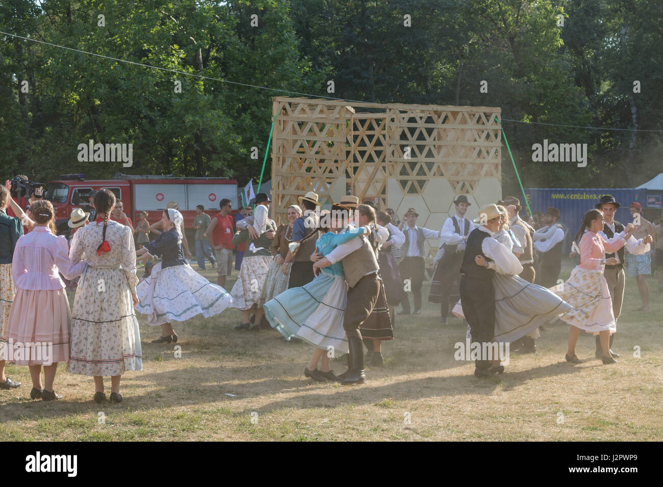 A folk dance performance at the Sziget Festival in Budapest, Hungary ...