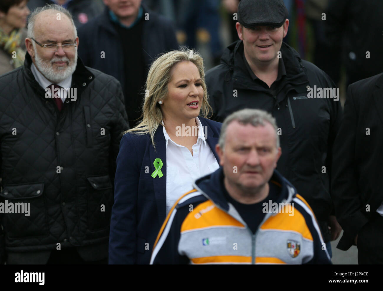 Sinn Fein leader for Northern Ireland Michelle O'Neill takes part in a ...