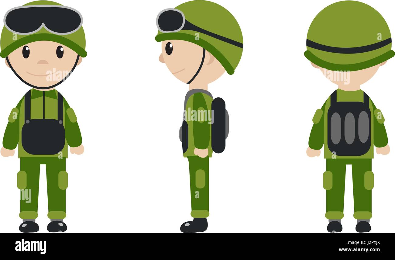 Cartoon character of the worker, soldier, construction worker. The guy ...