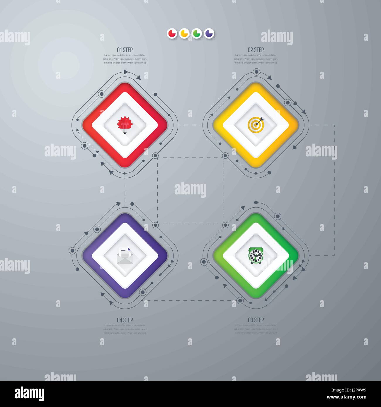 Infographics template four options with square Stock Vector Image & Art ...