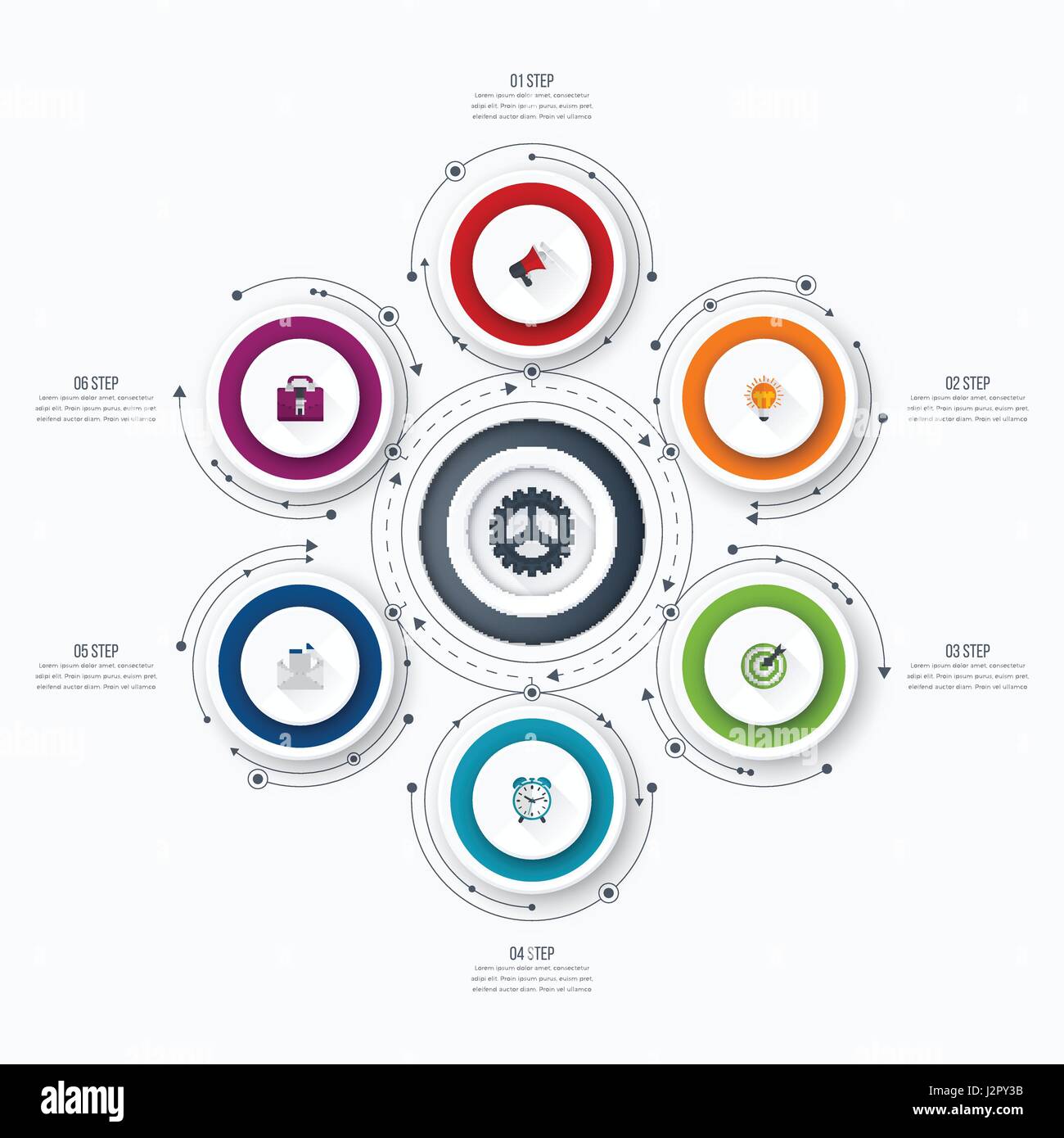Infographics template 6 options with circle Stock Vector Image & Art ...