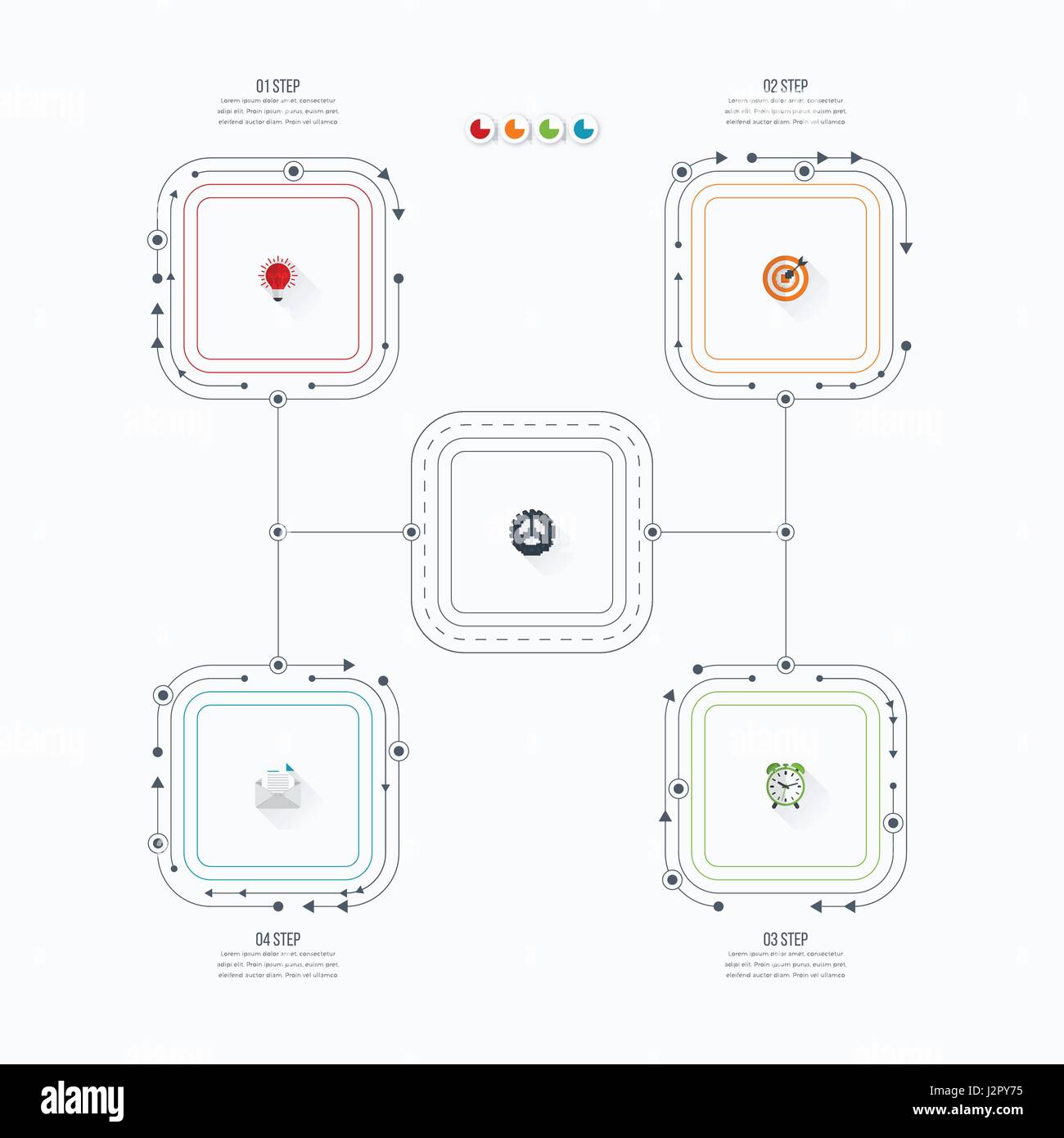 Infographics template four options with square Stock Vector Image & Art ...