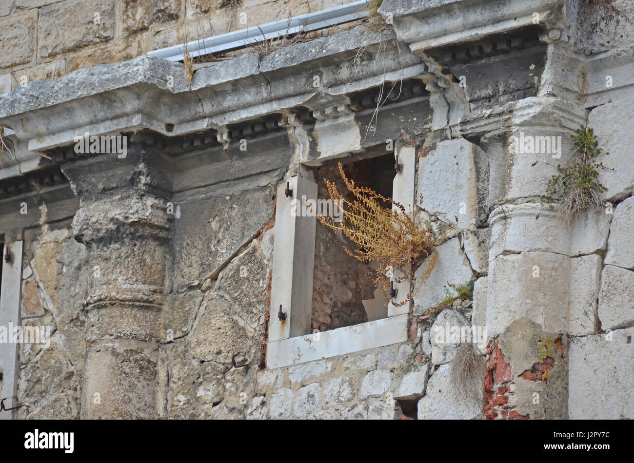 modern window and habitation built into the ancient roman emperor ...