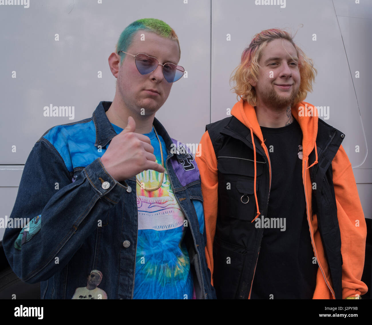 Paris; Young rappers Biffty & Julius photographed at the World March of ...