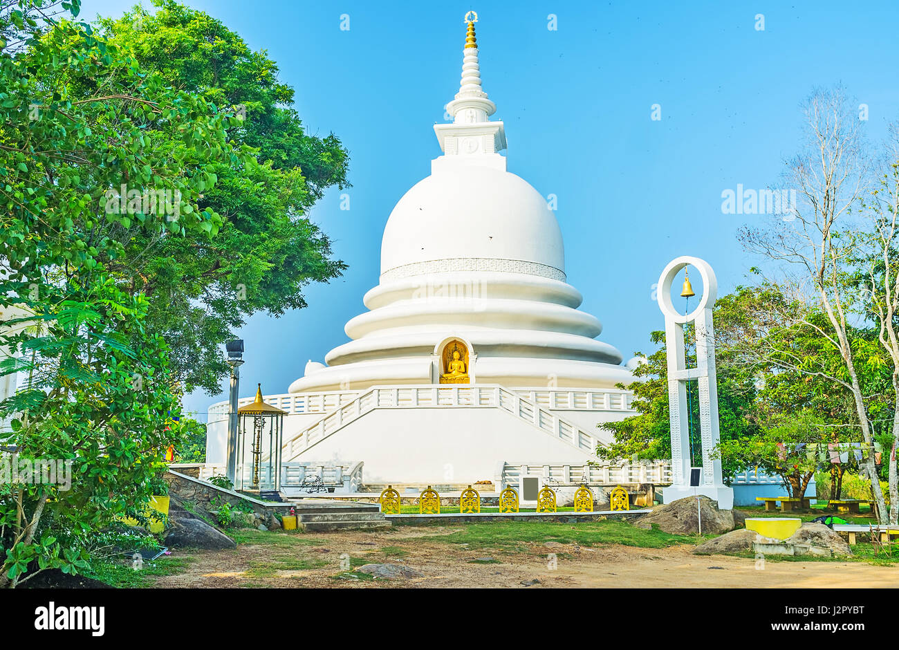 The Japanese Peace Stupa, located on the top of legendary Rumassala ...