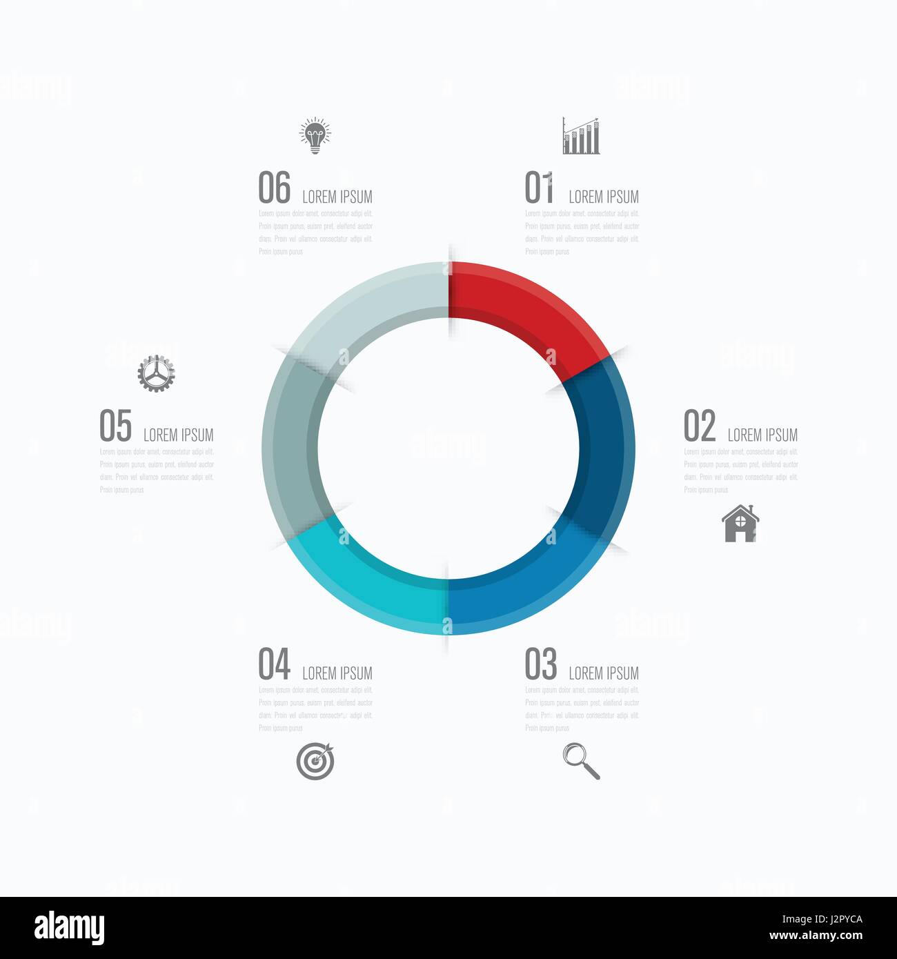 Infographics template six options with circle Stock Vector Image & Art ...