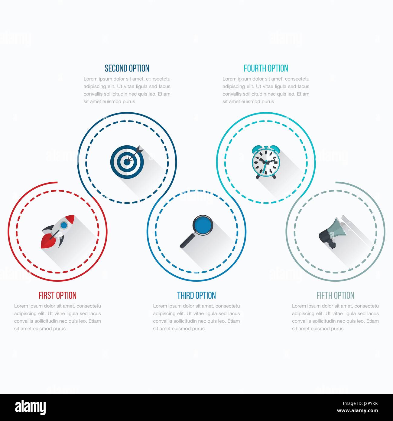 Infographics template five options circle hi-res stock photography and ...