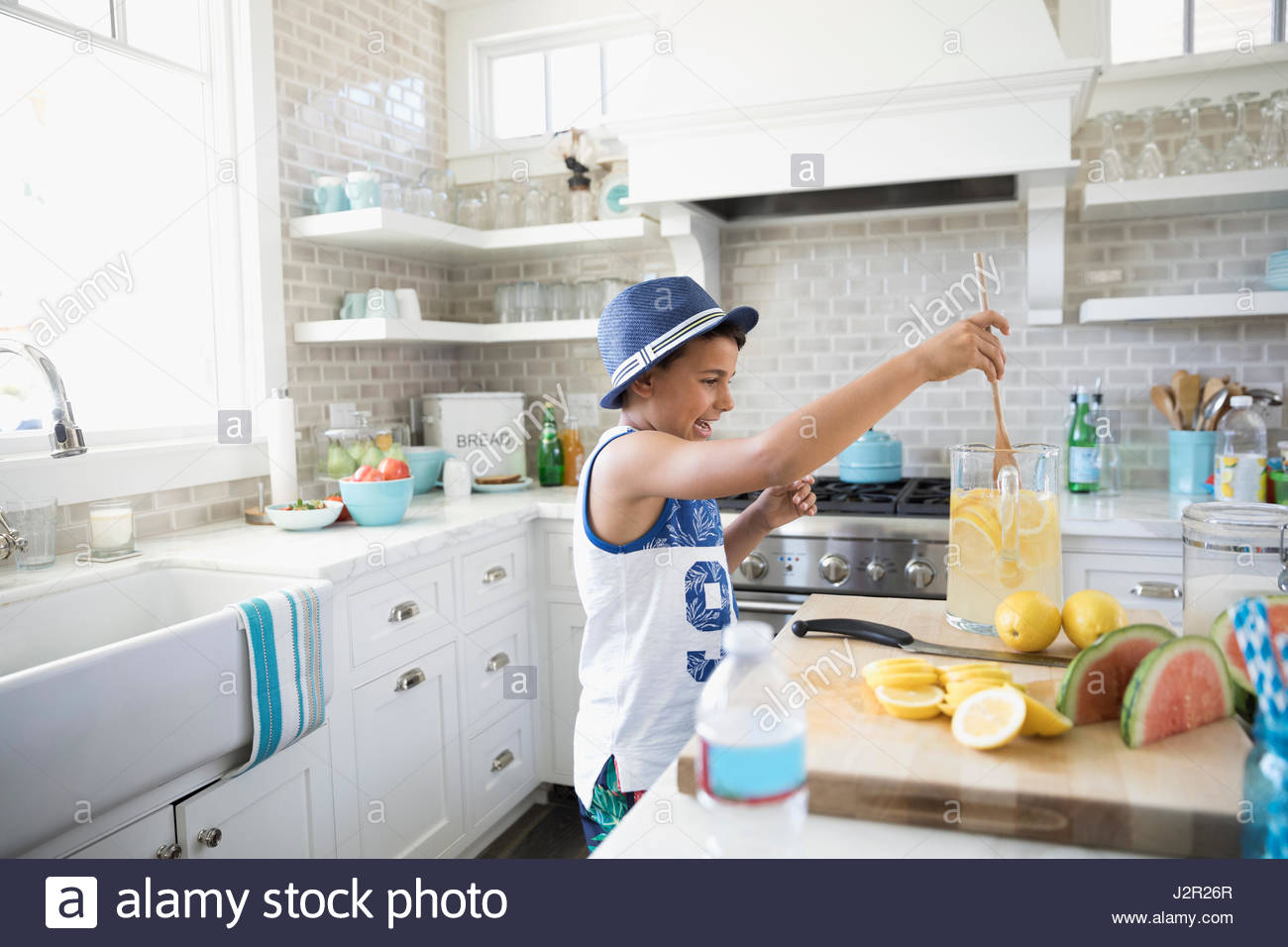Boy with lemonade hi-res stock photography and images - Alamy