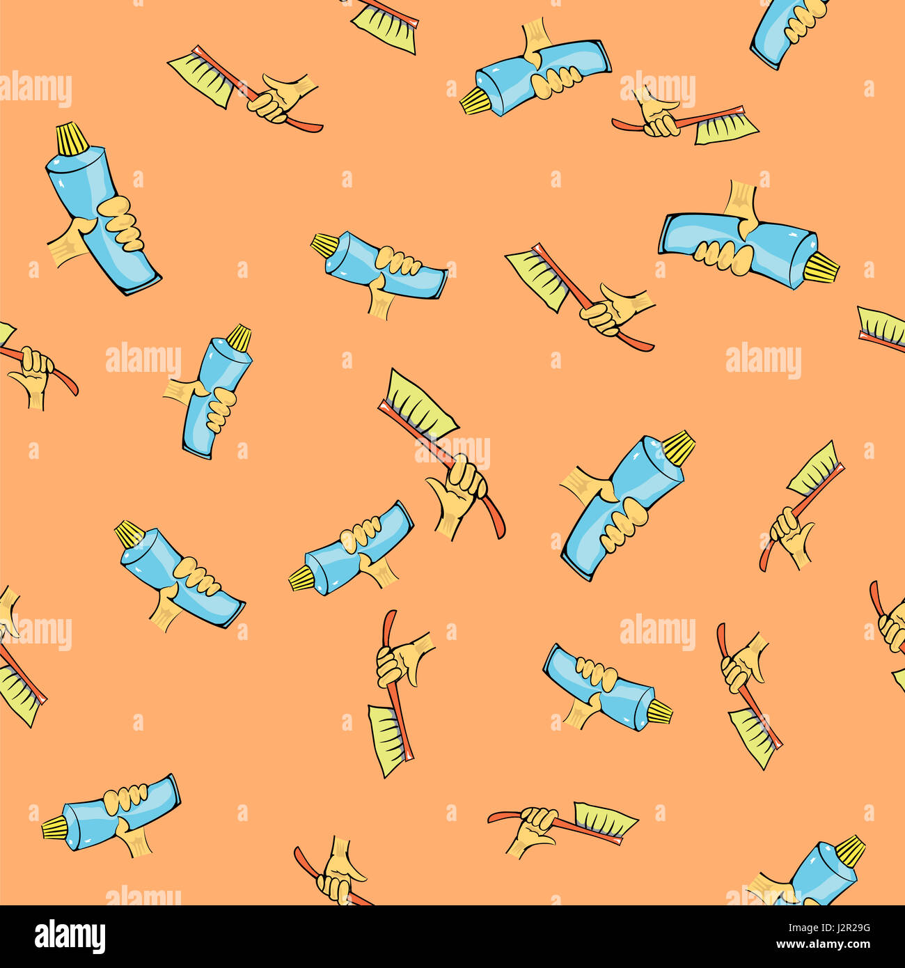 Toothbrush and Toothpaste Seamless Pattern Stock Photo - Alamy