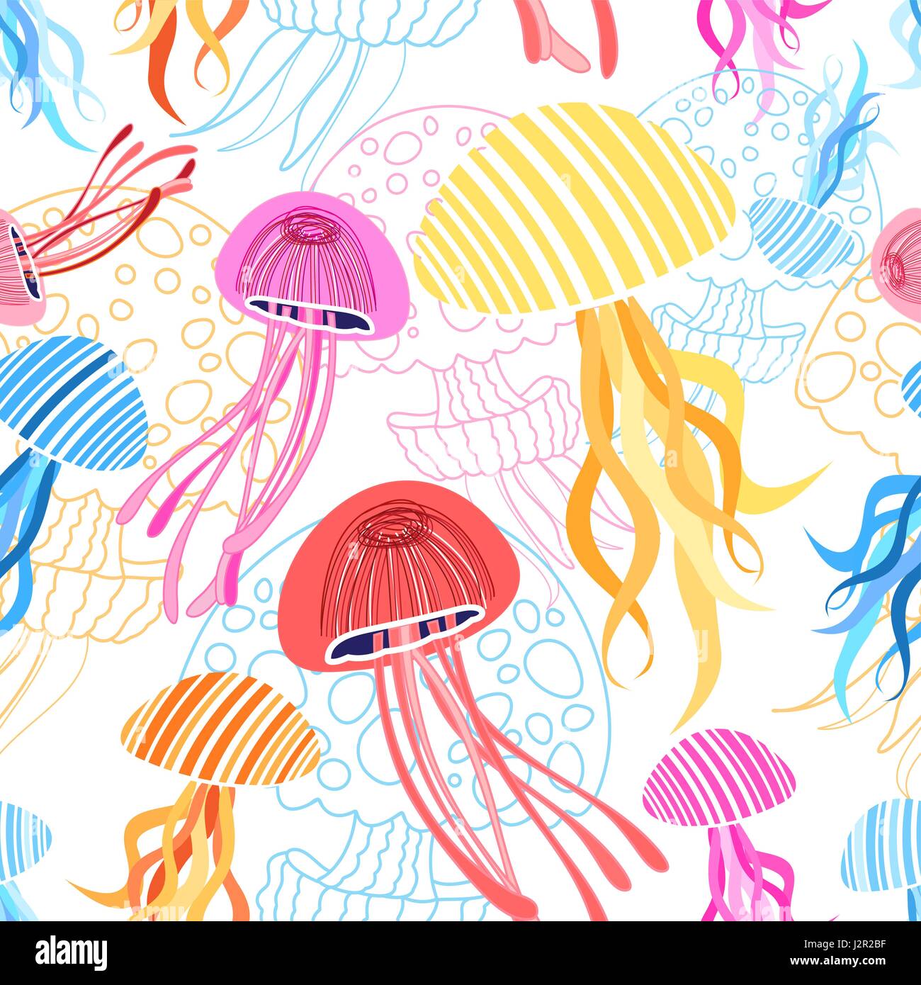 Seamless pattern with jellyfish Stock Vector Image & Art - Alamy