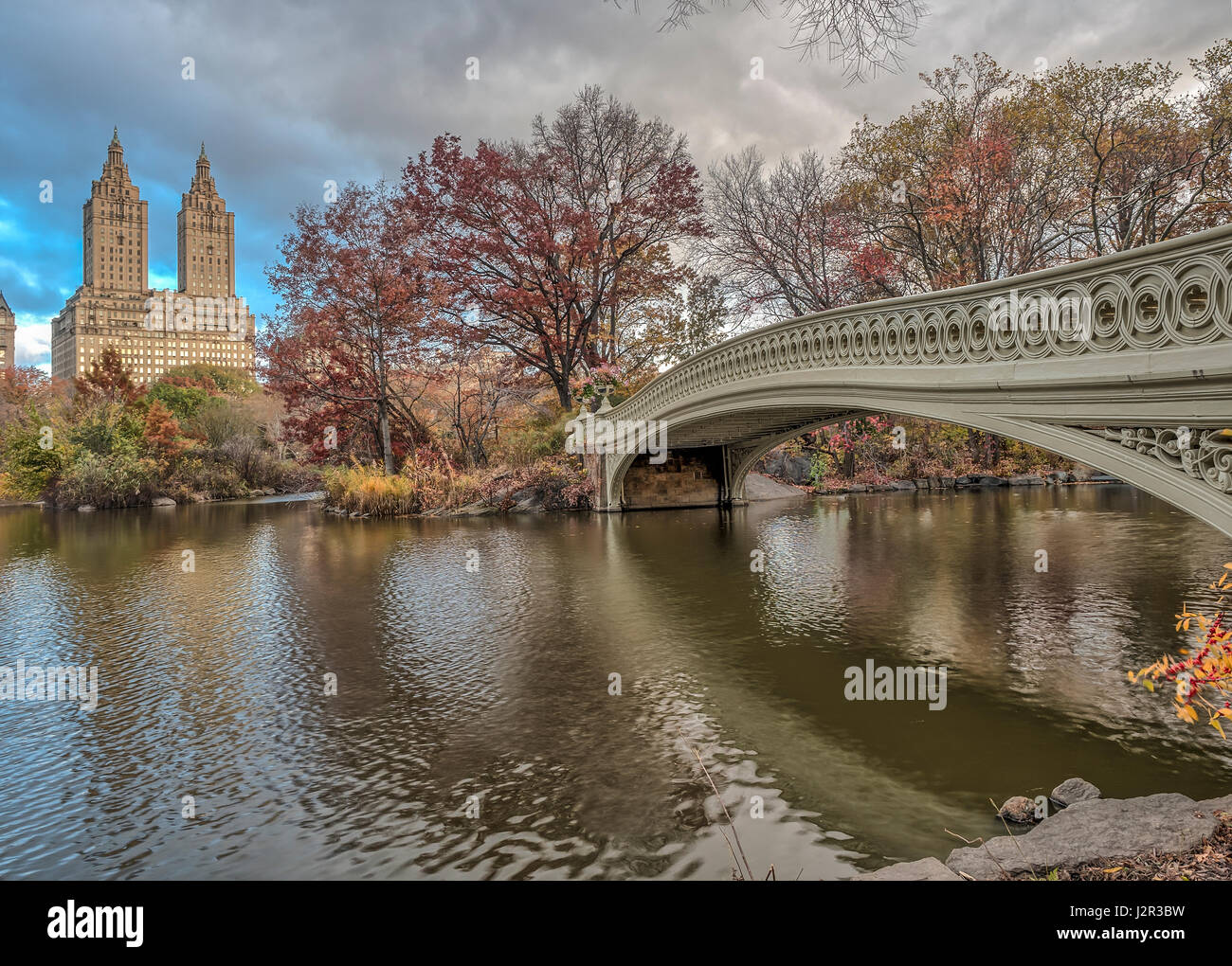 The Bow Bridge is a cast iron bridge located in Central Park, New York ...