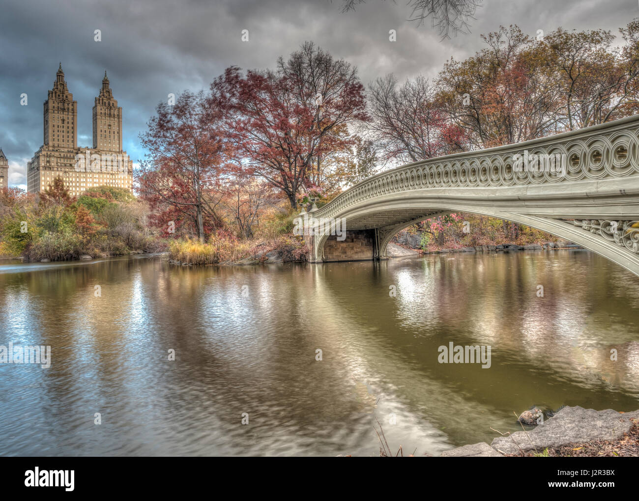 The Bow Bridge is a cast iron bridge located in Central Park, New York ...