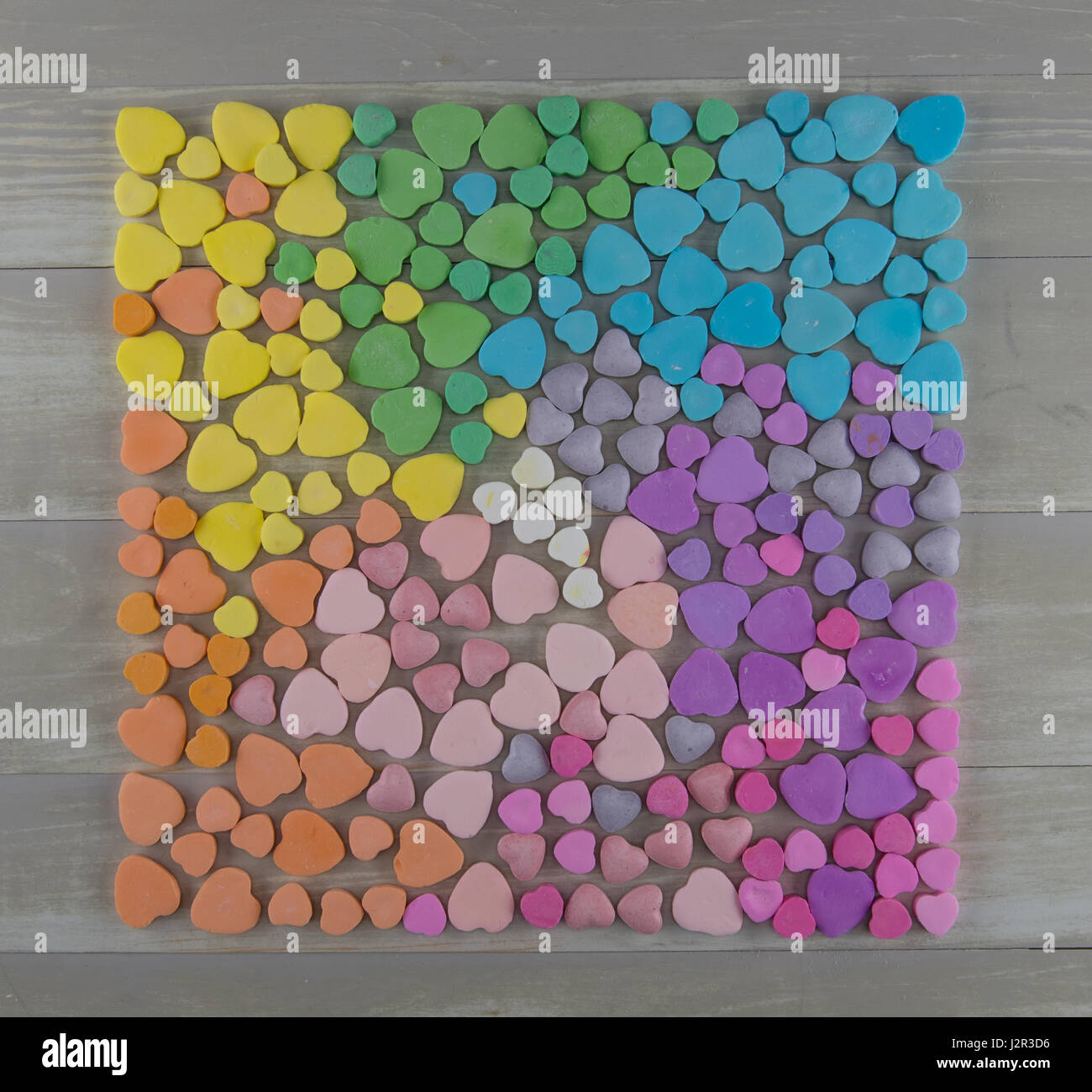Color Pallet of Valentines Day Candy in a square Stock Photo - Alamy