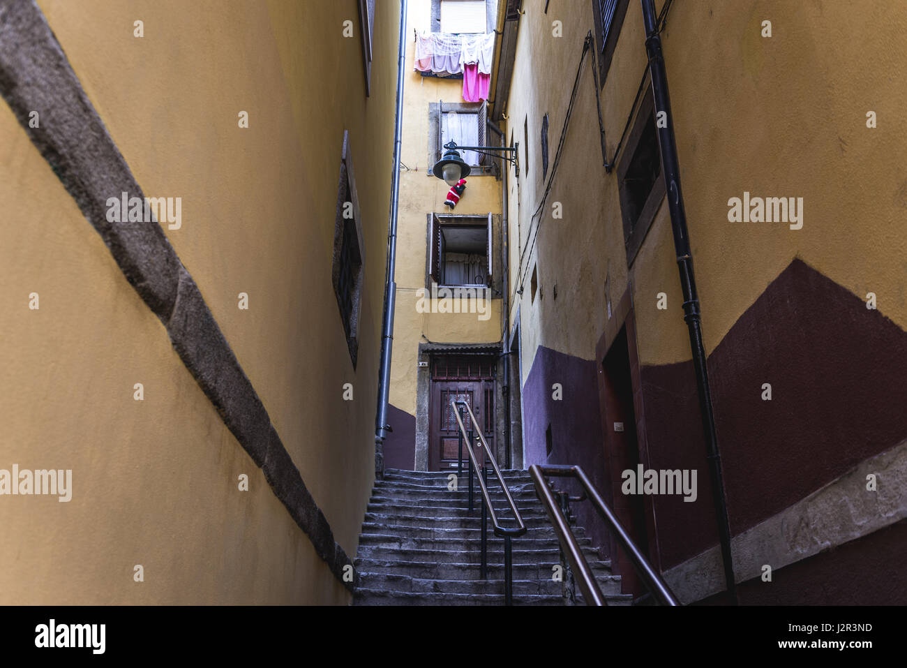 Stairs in Porto city on Iberian Peninsula, second largest city in ...