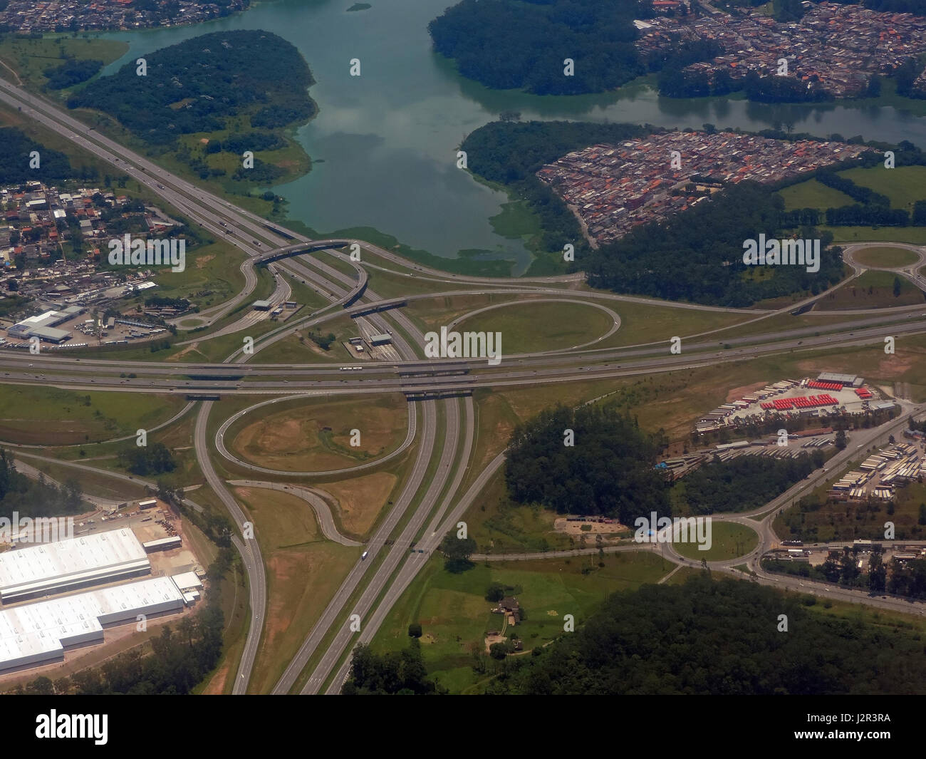 Complex Road Intersection Above High Resolution Stock Photography and ...