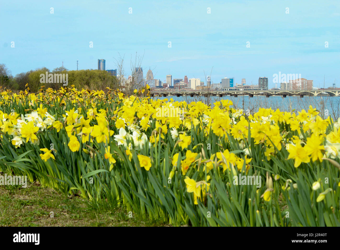Detroit riverfront park hi-res stock photography and images - Alamy