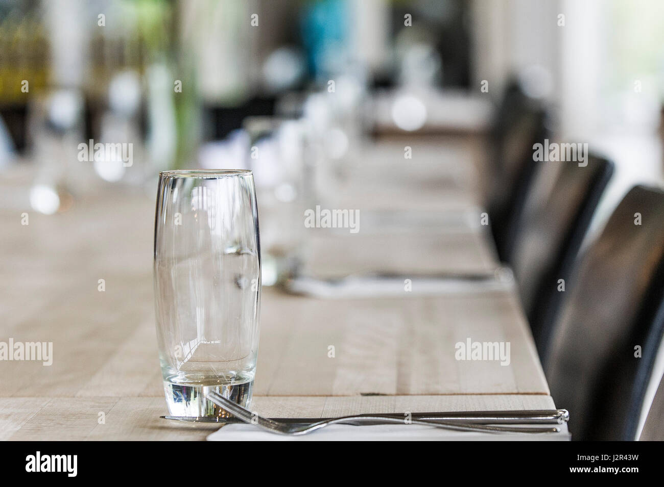 An empty glass on a dining table Cutlery Unused Clean Restaurant ...