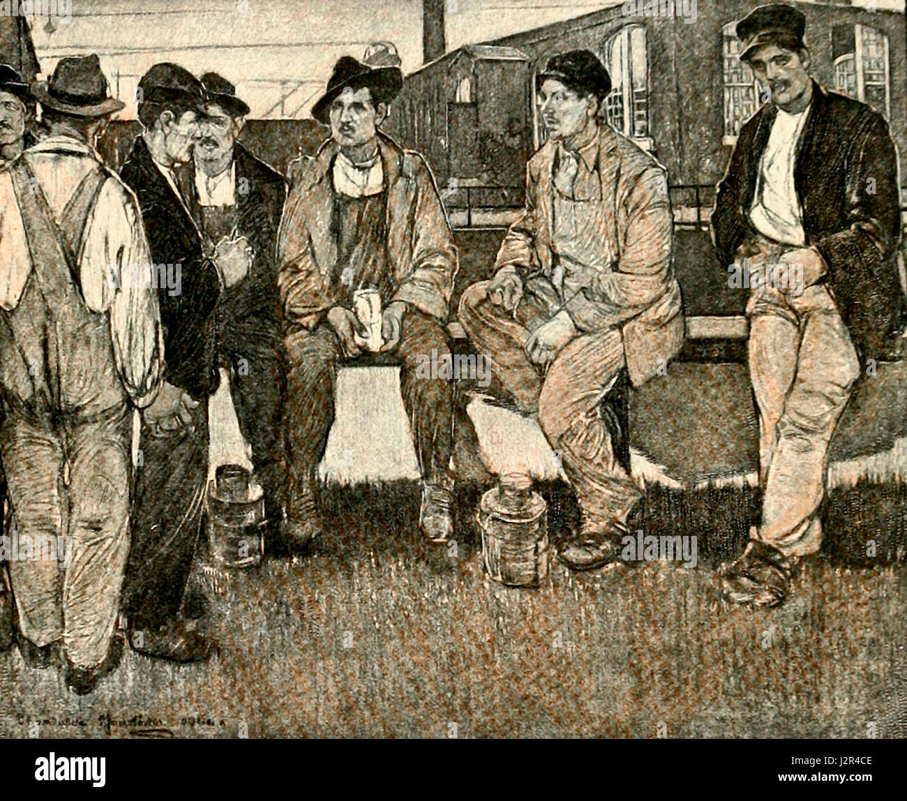 1900's workers lunch hi-res stock photography and images - Alamy