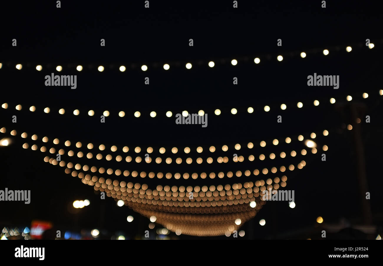Beautiful background of Bokeh lights at night Festival Event Party ...
