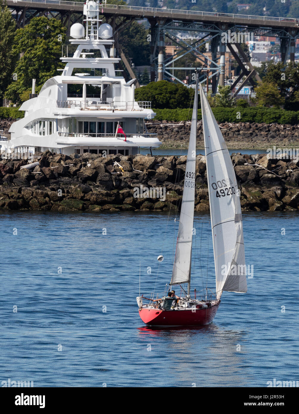 Sailing in Puget Sound near Seattle, Washington Stock Photo - Alamy