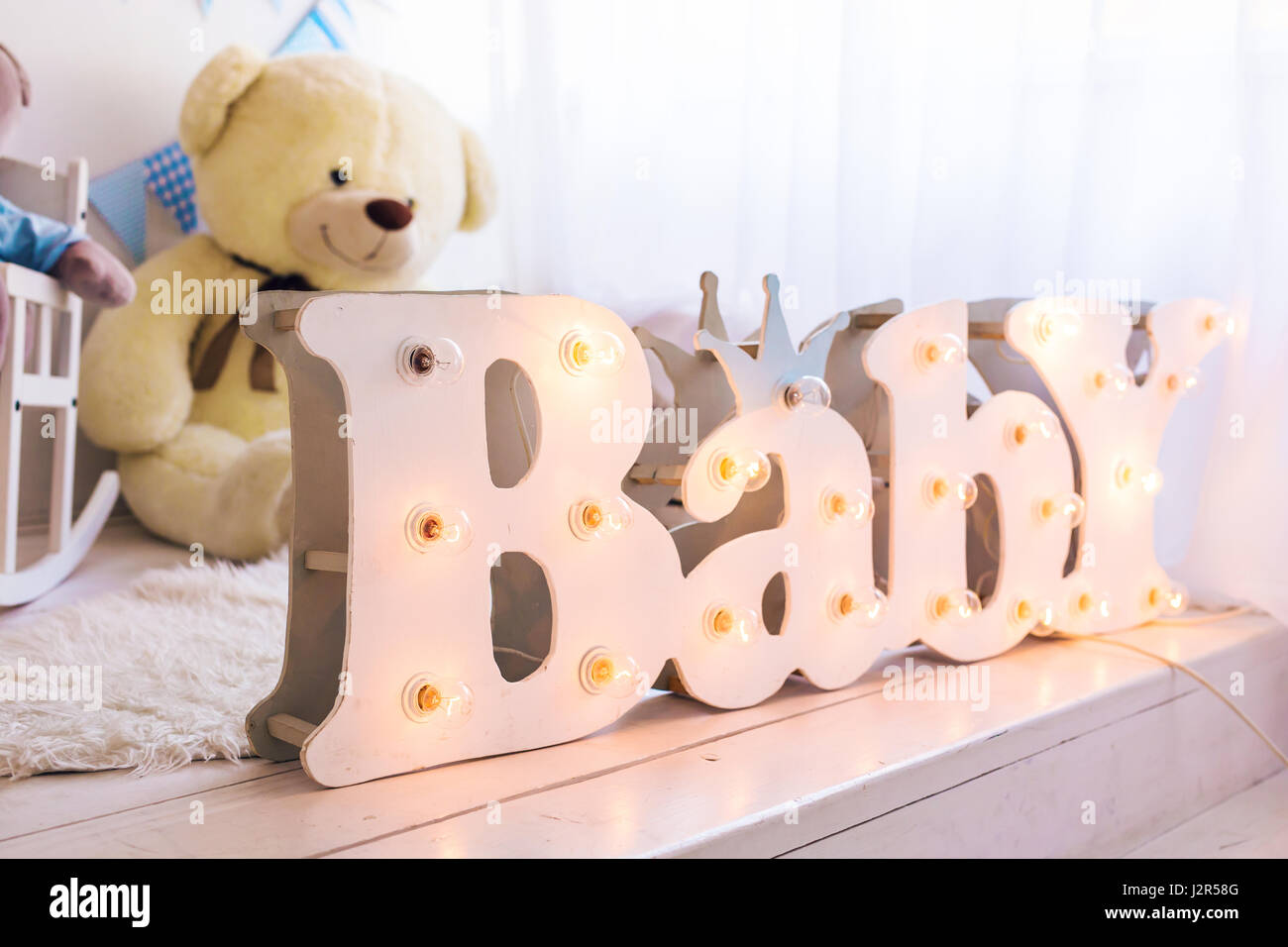 Word baby, letters of word baby in the bedroom Stock Photo - Alamy