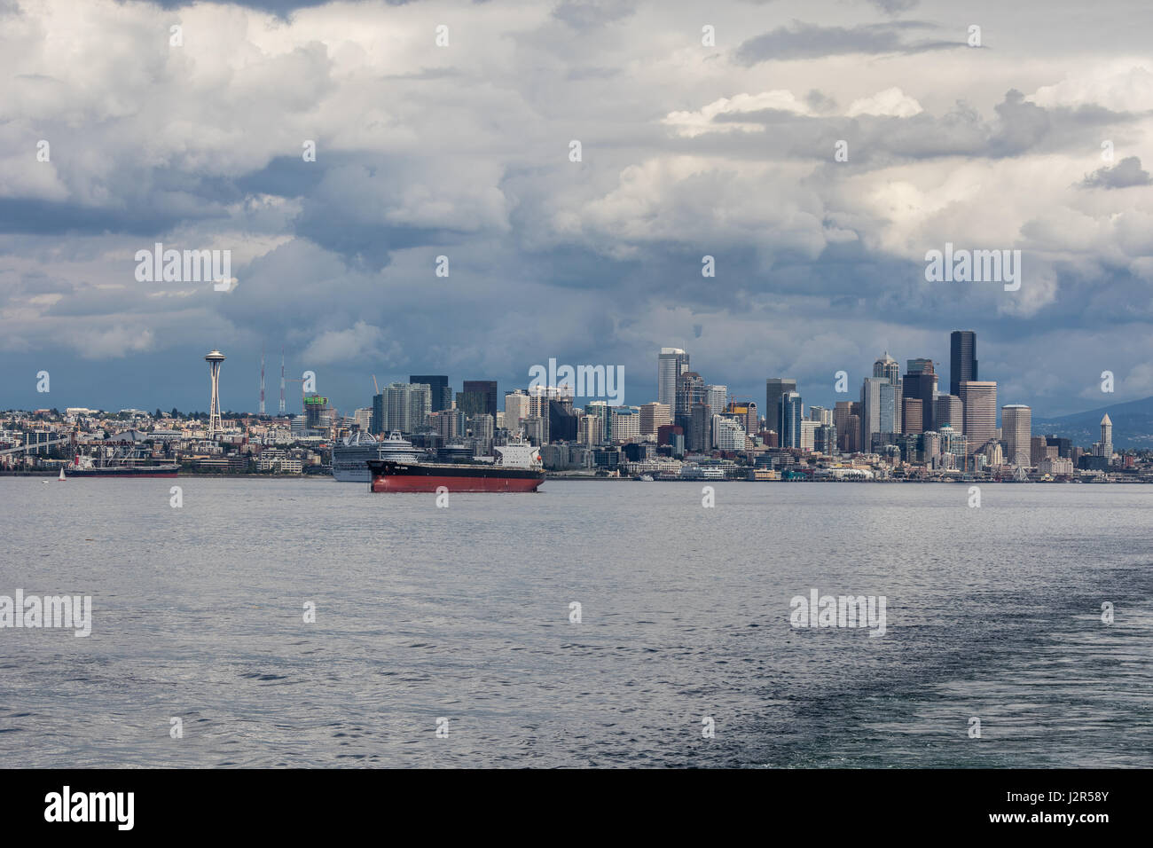 Busy day in Puget Sound near Seattle, Washington Stock Photo - Alamy