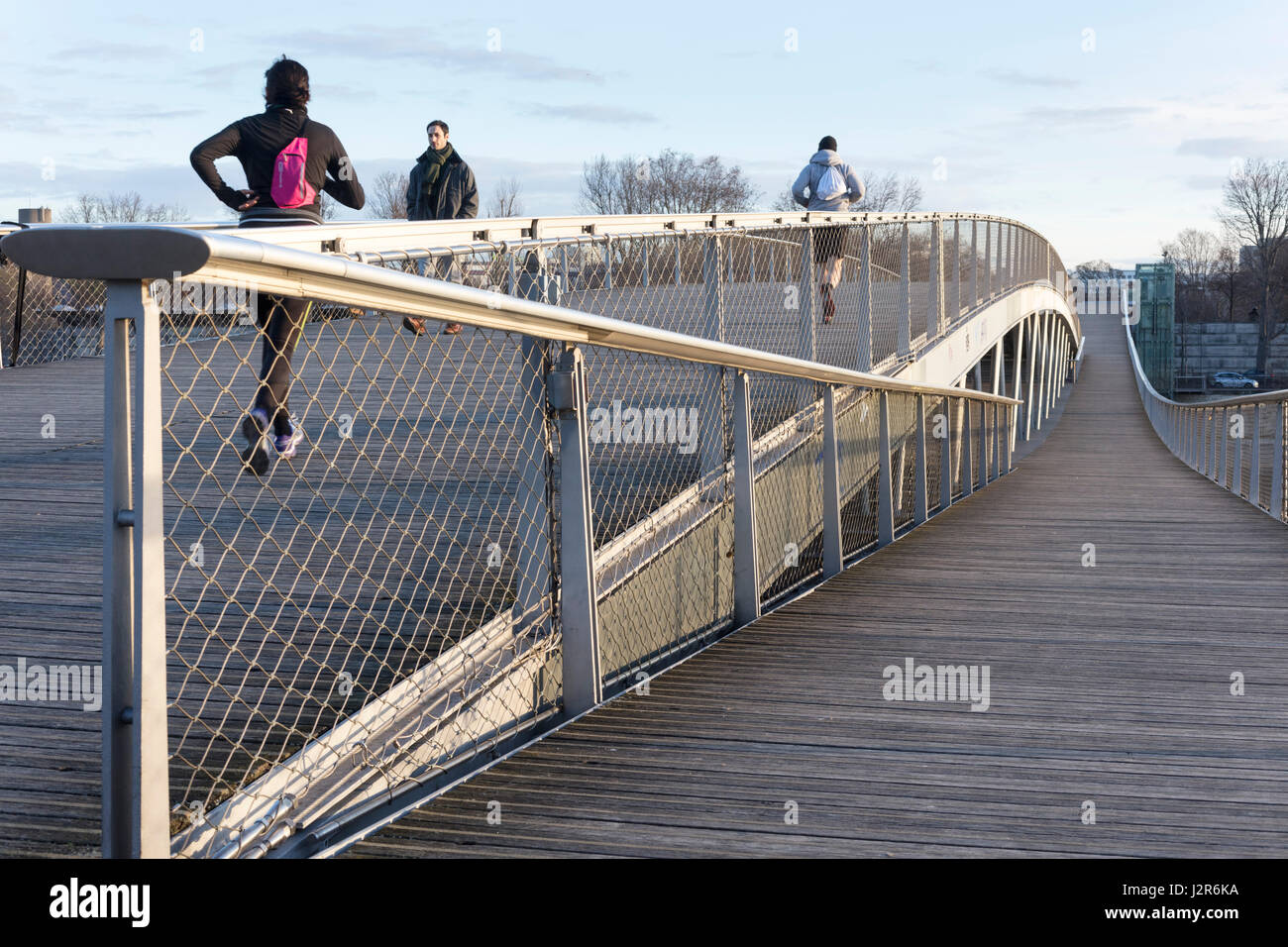 The Passerelle Simone-de-Beauvoir, pedestrian bridge, Paris, France ...