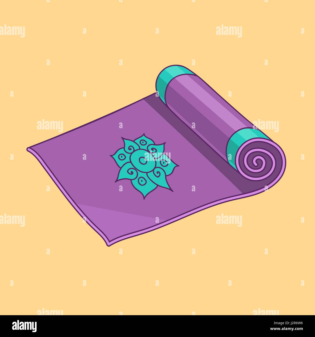 Purple yoga mat for yoga studio or gym Stock Vector Image & Art - Alamy