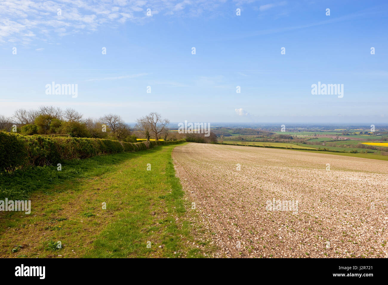 a view of the vale of york from the hills of the yorkshire wolds with ...